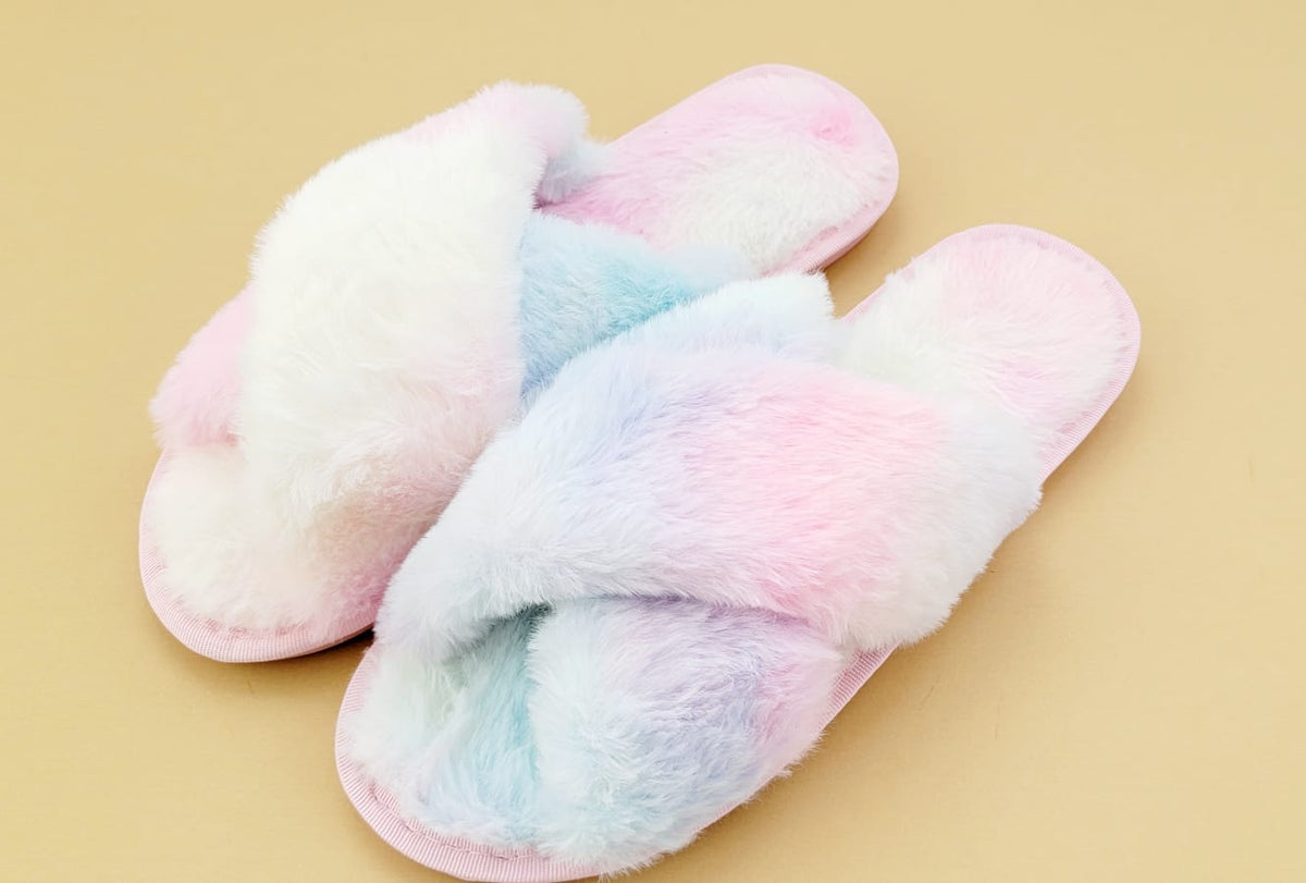 Sage Green Fluffy Slippers - Bach Bride